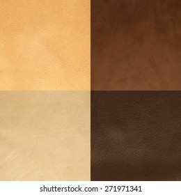 Set Brown Leather Samples Texture Background Stock Photo 271971341 ...