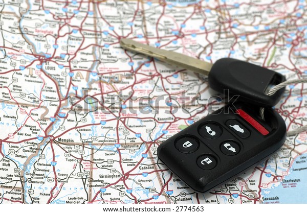 Set Car Keys Over Map Symbolyzing Stock Photo 2774563 | Shutterstock