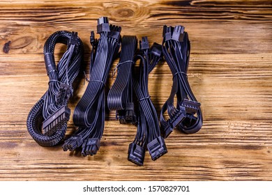 Set Computer Psu Cables On Wooden Stock Photo 1577942488 | Shutterstock