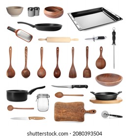 Set Different Kitchenware On White Background Stock Photo 2080393504 ...