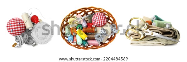 Set Different Sewing Tools On White Stock Photo 2204484569 | Shutterstock
