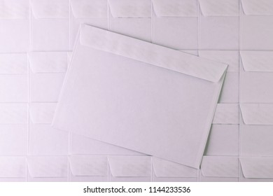 Set Empty White Envelopes Lying Row Stock Photo 1144233536 | Shutterstock