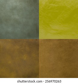 Set Green Leather Samples Texture Background Stock Photo 259794812 ...