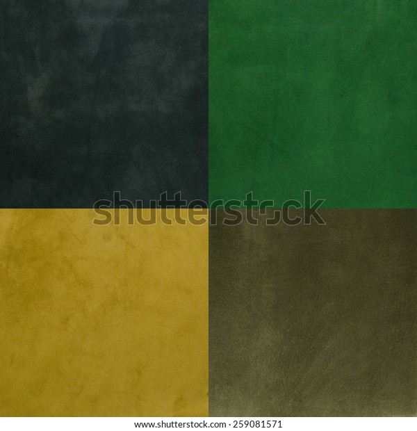 Set Green Leather Samples Texture Background Stock Photo 259081571 ...