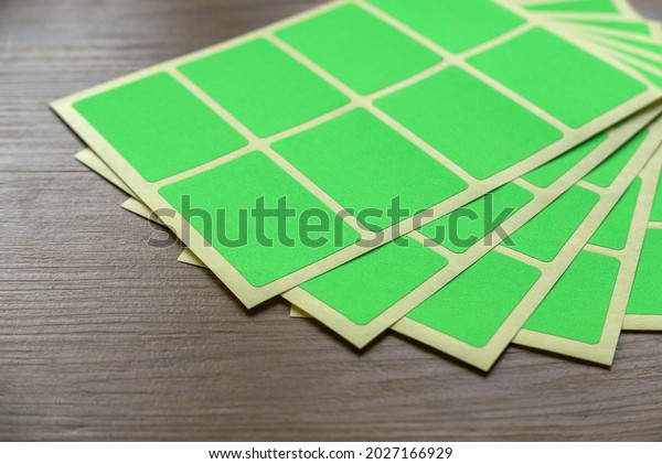 Set Green Rectangular Paper Sticker Label Stock Photo 2027166929 ...