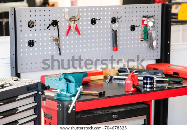 Set Hand Tools On Working Place Stock Photo (Edit Now) 704678323