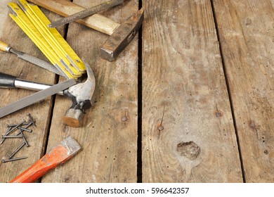 Mechanic Tools Rustic Wood Background Business Stock Photo (Edit Now ...
