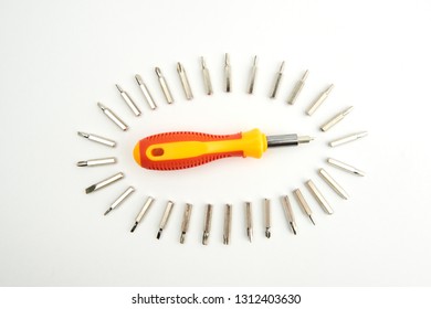Set Handles Screwdriver Replacement Tips Closeup Stock Photo 1312403630 ...