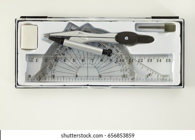 Set Mathematics School Tools On Squared Stock Photo 656853859 ...