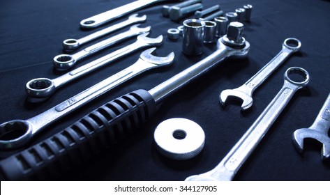 Set Mechanical Hand Tools On Black Stock Photo 344127905 | Shutterstock