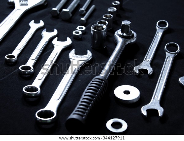 Set Mechanical Hand Tools On Black Stock Photo 344127911 | Shutterstock