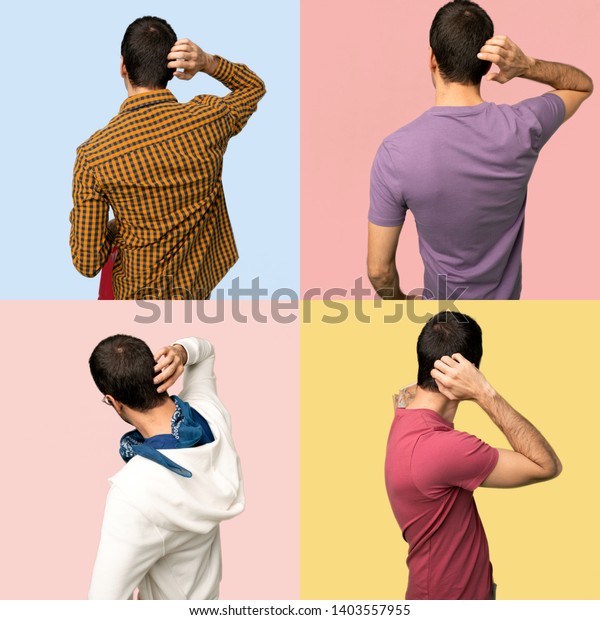 Set Men On Back Position Looking Stock Photo 1403557955 | Shutterstock