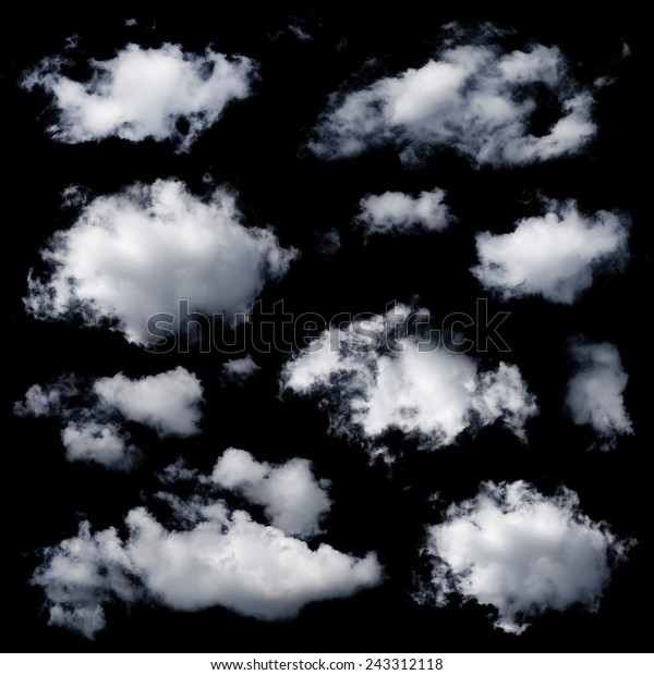 Set Multiple Clouds Cloud Formations Isolated Stock Photo 243312118 ...