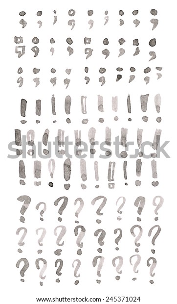 Set Multiple Hand Drawn Black Watercolor Stock Photo 245371024 ...