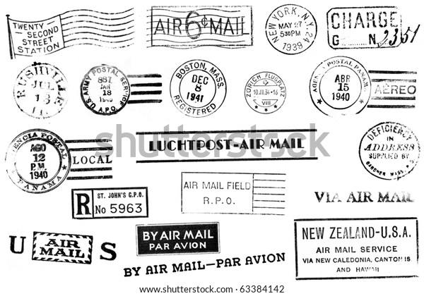 Set Nineteen Large Postal Marks Mostly Stock Photo 63384142 | Shutterstock