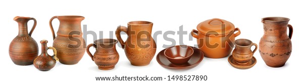 Set Old Ceramic Pot Kitchen Retro 스톡 사진(지금 편집) 1498527890
