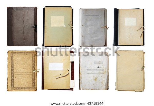 Set Old Folder Isolated On White Stock Photo (Edit Now) 43718344