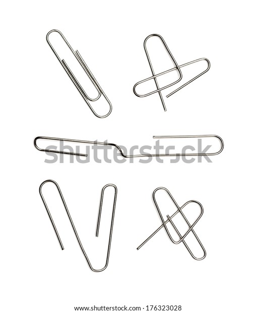 Set Paper Clips Different Angles Isolated Stock Photo 176323028 ...