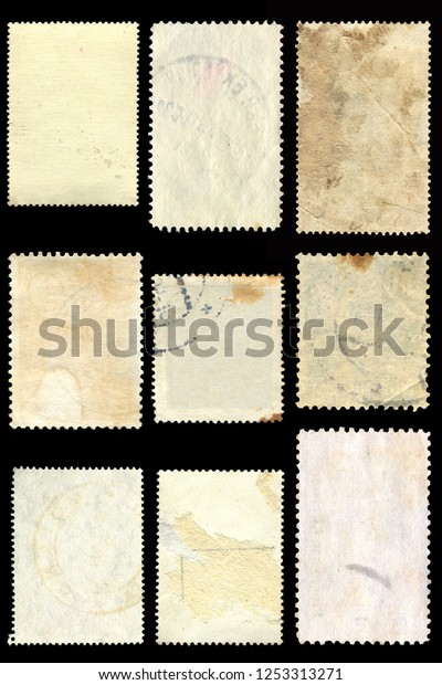 Set Post Stamps Reverse Side Isolated Stock Photo 1253313271 | Shutterstock