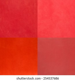 Set Red Leather Samples Texture Background Stock Photo 254537686 ...