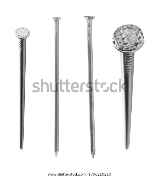 Set Sharp Metal Nails On White Stock Photo 1906210210 | Shutterstock