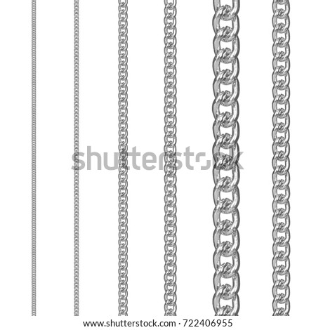 Set Silver Chains Different Sizes On Stock Photo (Edit Now) 722406955 ...