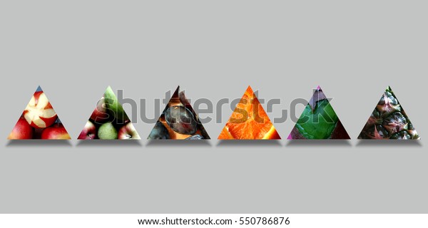 Set Six Aligned Triangles Shadow Underneath Stock Photo 550786876 ...