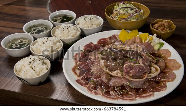 Set Sliced Beef Pork Internal Pork Stock Photo 663784591 | Shutterstock