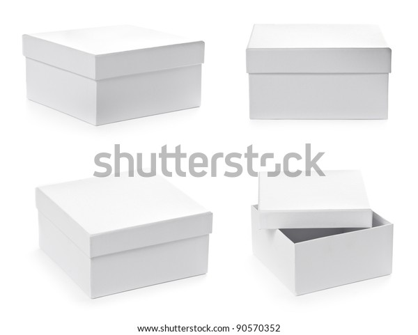 Set Square Pasteboard Gift Boxes Isolated Stock Photo (Edit Now) 90570352