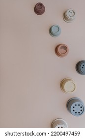 Set Stacking Tower Cups Neutral Pastel Stock Photo 2200497459 ...