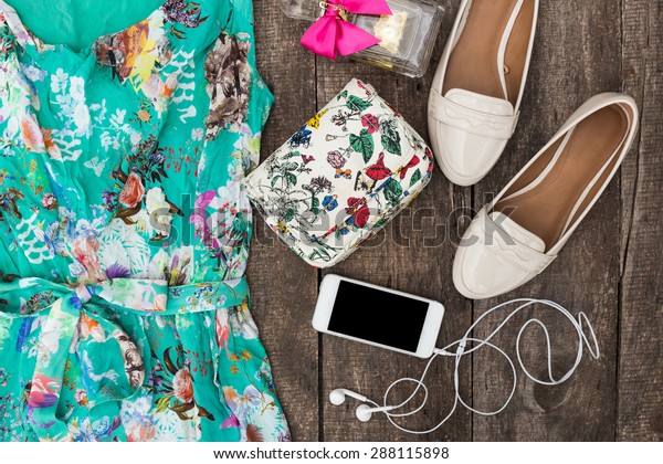 Set Summer Clothes Top View Stock Photo 288115898 | Shutterstock