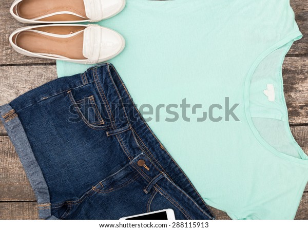 Set Summer Clothes Top View Stock Photo 288115913 | Shutterstock