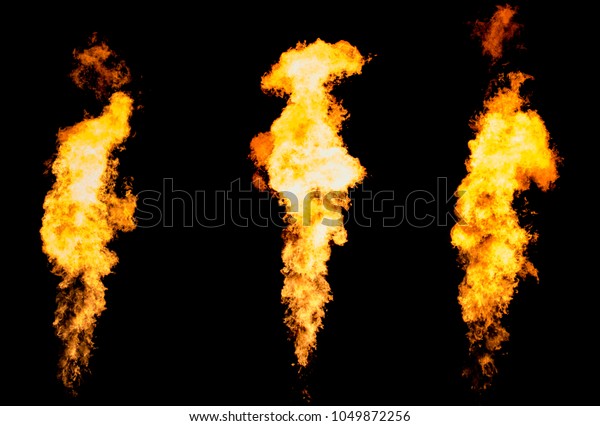 Set Three Isolated Fire Pillars Flame Stock Photo (Edit Now) 1049872256