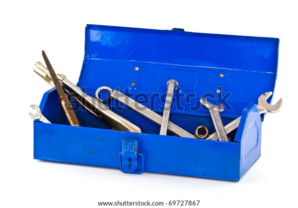 Set Tools Blue Toolbox Isolated On Stock Photo (Edit Now) 69727867