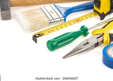 Assorted Work Tools Isolated White Background Stock Photo 758579923 ...