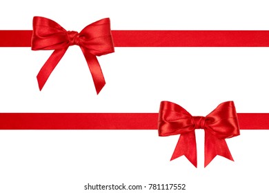 Red Gift Bows Set Isolated On Stock Vector (Royalty Free) 1267345579 ...