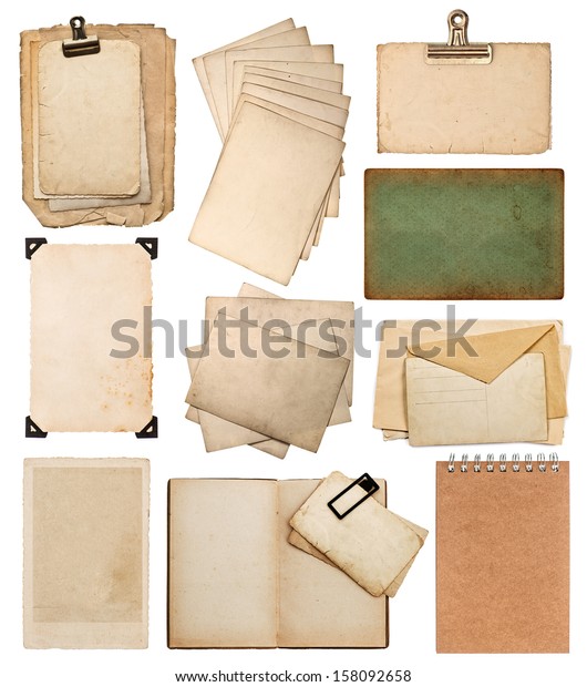 Set Various Old Paper Sheets Vintage Stock Photo 158092658 | Shutterstock