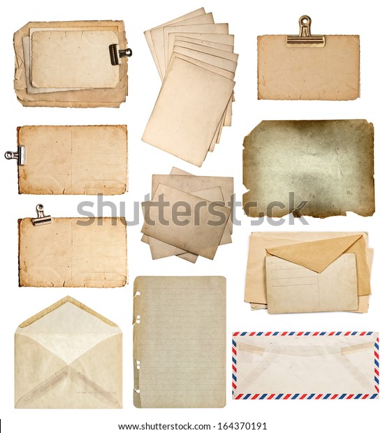 Set Various Old Paper Sheets Vintage Stock Photo (Edit Now) 164370191