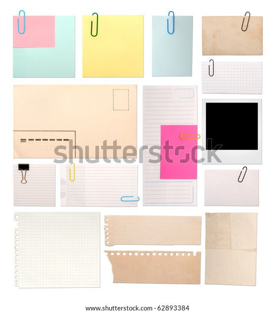Set Vintage Empty Notes Isolated On Stock Photo 62893384 | Shutterstock