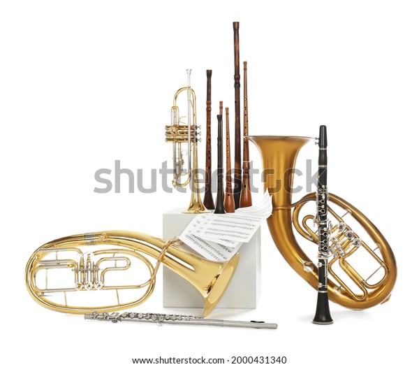 Set Wind Musical Instruments On White Stock Photo 2000431340 | Shutterstock