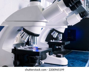 Set Working Large Microscopes Laboratory Microscopes Stock Photo ...