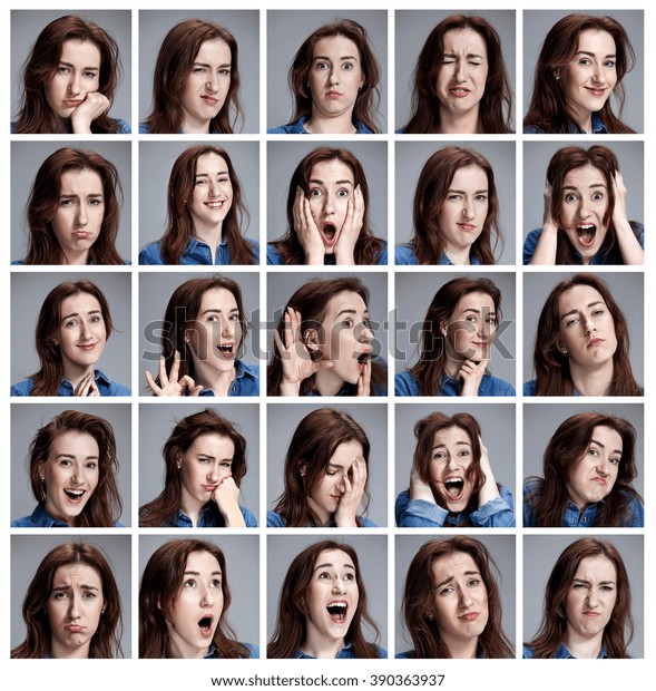 Set Young Womans Portraits Different Emotions Stock Photo 390363937 ... Set Young Womans Portraits Different Emotions Stock Photo 390363937 ...