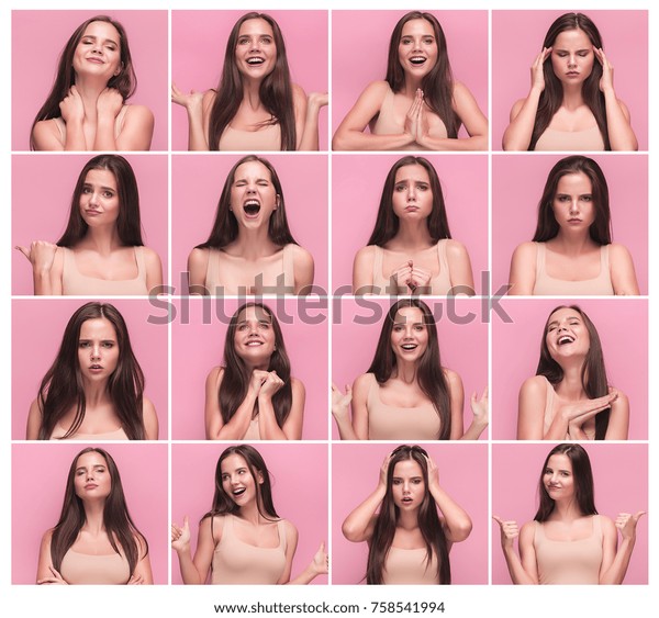 Set Young Womans Portraits Different Emotions Stock Photo 758541994 ... Set Young Womans Portraits Different Emotions Stock Photo 758541994 ...