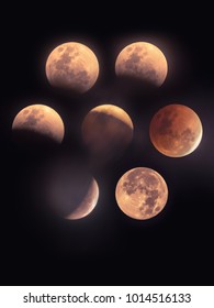 Seven Moons Total Lunar Eclipse January Stock Photo 1014516133 ...