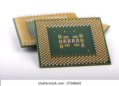 Several Computer Chips On White Background Stock Photo 37348459 ...