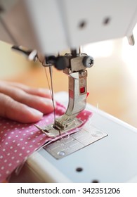 Woman Hand Using Sewing Machine Make Stock Photo (Edit Now) 1692482533