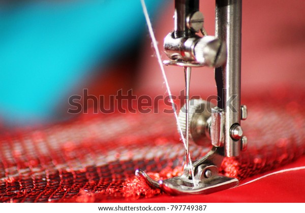 Sewing Machine Closeup Object Hobby Work Stock Photo 797749387 ...