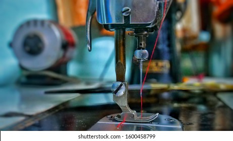 Sewing Machine Red Color Thread Loaded Stock Photo 1600458799 ...
