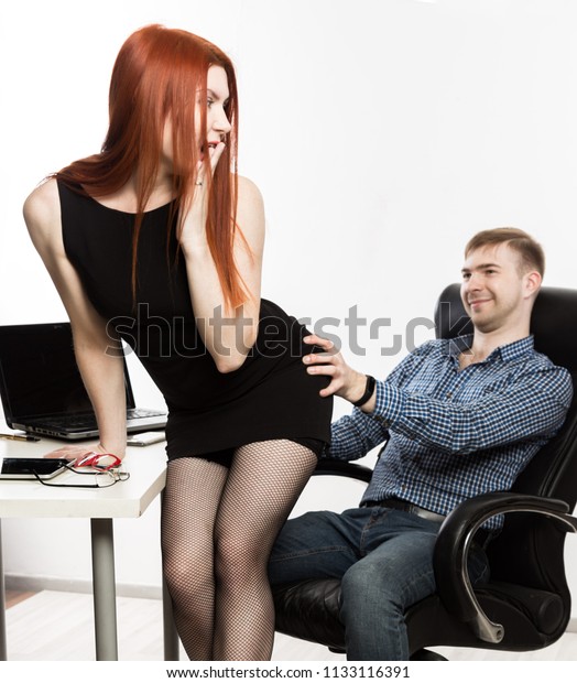 Sexy Secretary Flirting Boss Workplace Sexual Foto Stock 1133116391