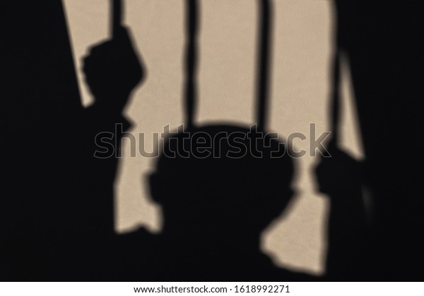 Shadow Captive Inside Prison Cell Projected Stock Photo 1618992271 ...